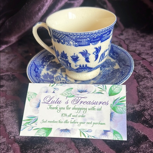 Kitchen | Elegant Blue And Cream Teacup Set | Poshmark